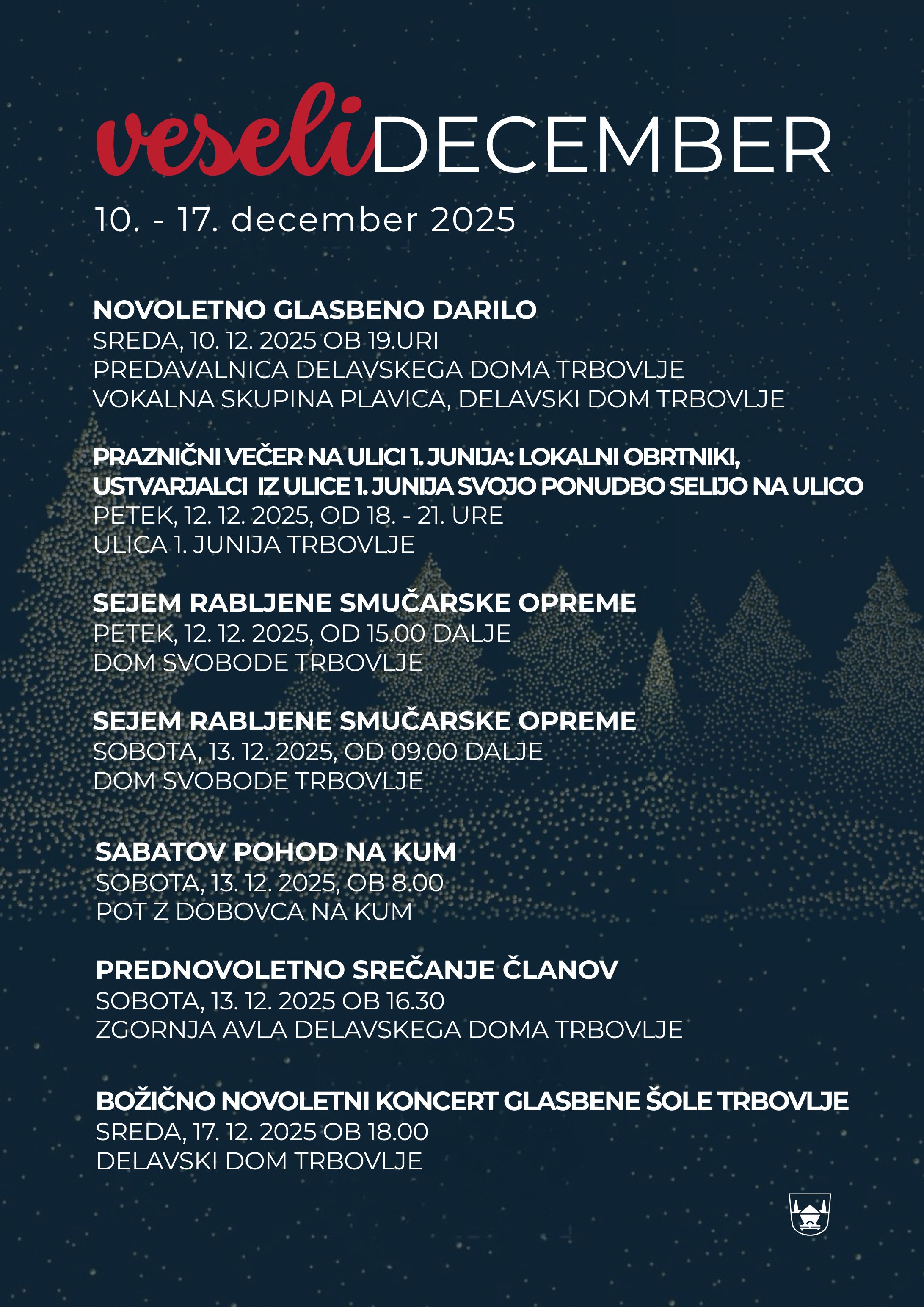Veseli december - koledar dogodkov v Trbovljah - trbovlje.si